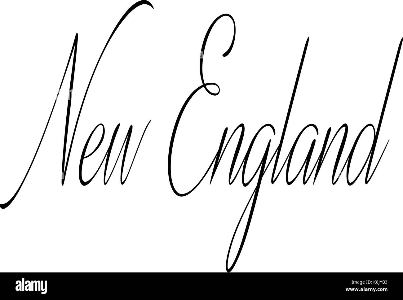 New England text sign illustration on white background Stock Vector ...