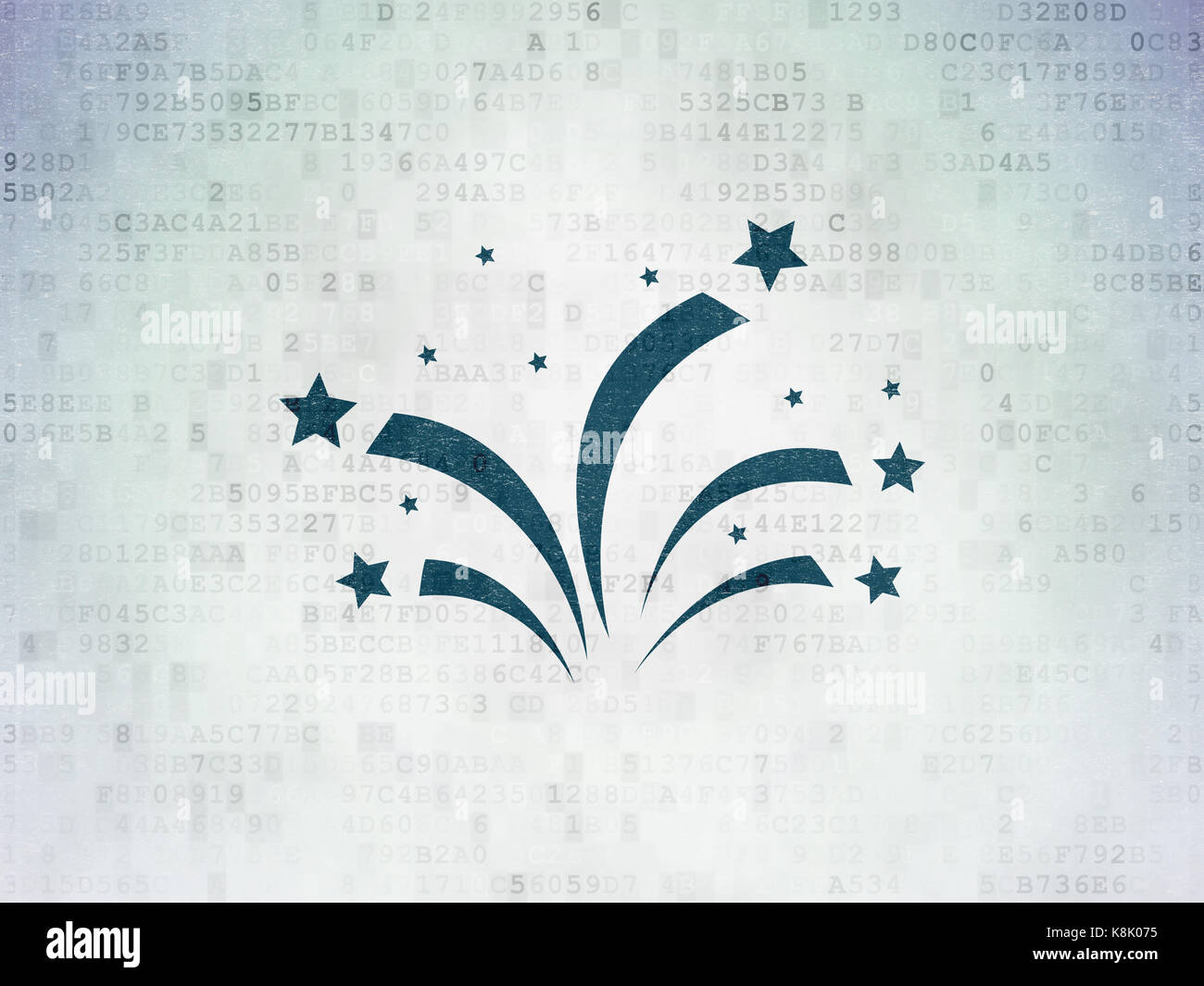 Entertainment, concept: Fireworks on Digital Data Paper background ...