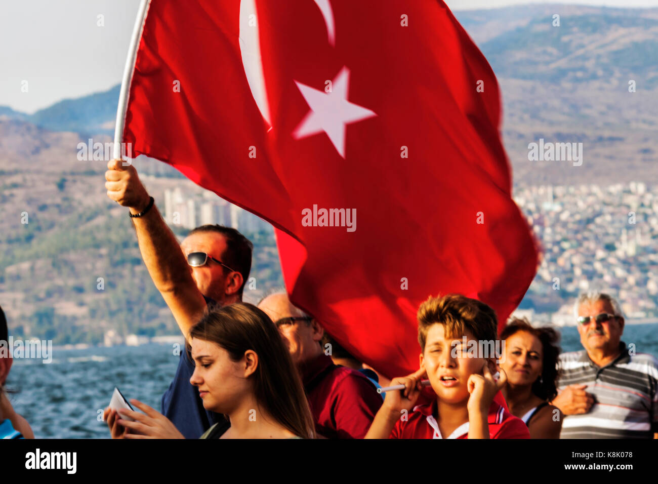 Man holding turkish flag Stock Photo - Alamy