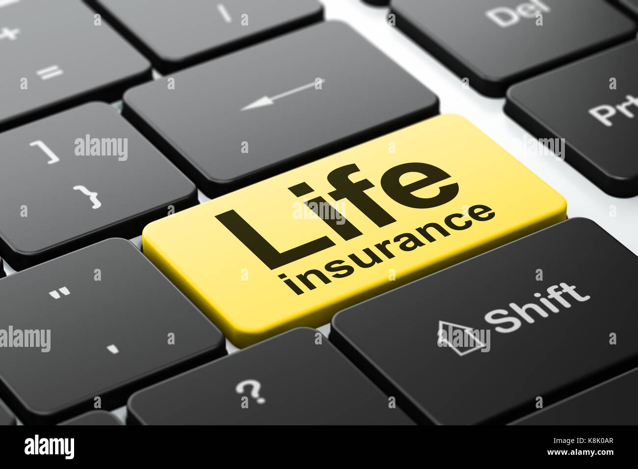 Insurance concept: Life Insurance on computer keyboard background Stock ...