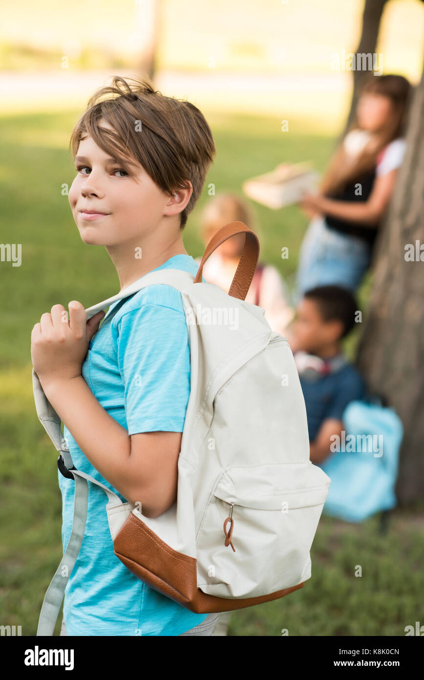 teenage boy with backpack Stock Photo - Alamy