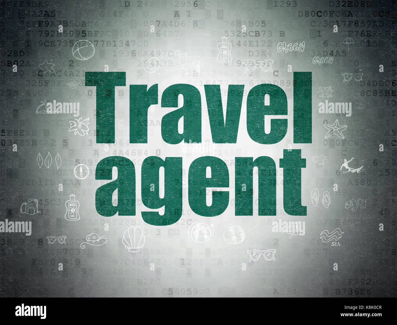 Tourism concept: Travel Agent on Digital Data Paper background Stock ...