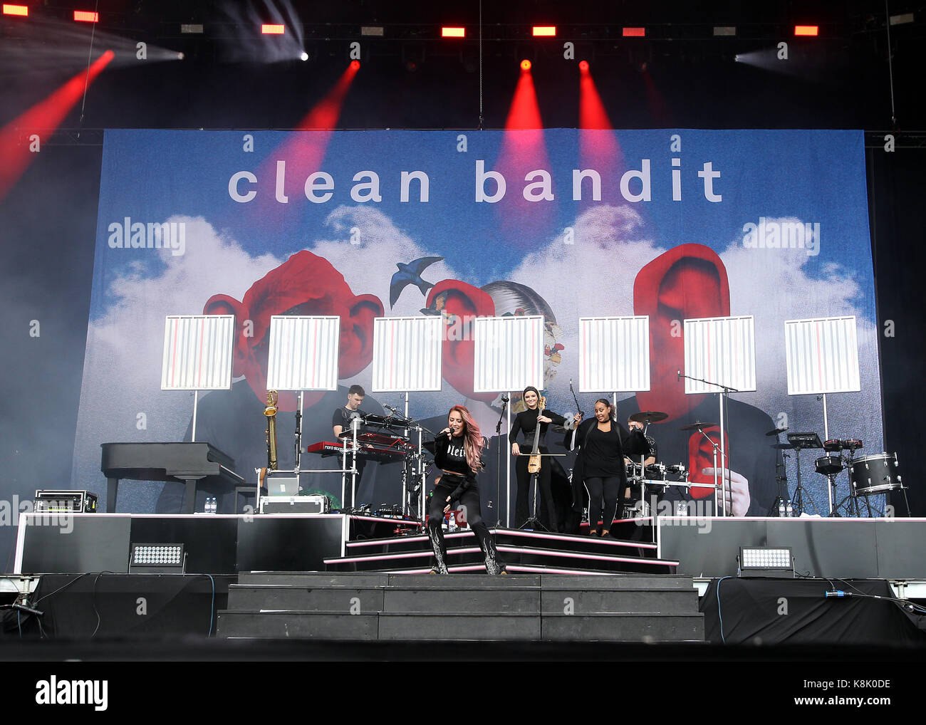 Clean Bandit performing on the main stage during Day Two of V Festival ...