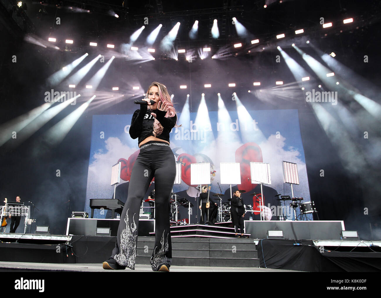 Clean Bandit performing on the main stage during Day Two of V Festival ...