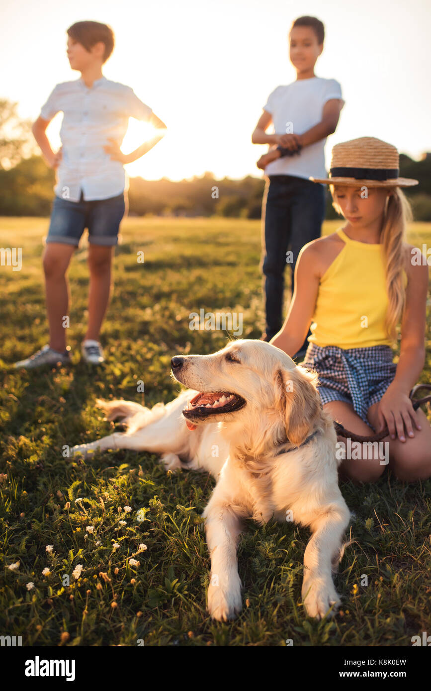 teenager with dog Stock Photo - Alamy