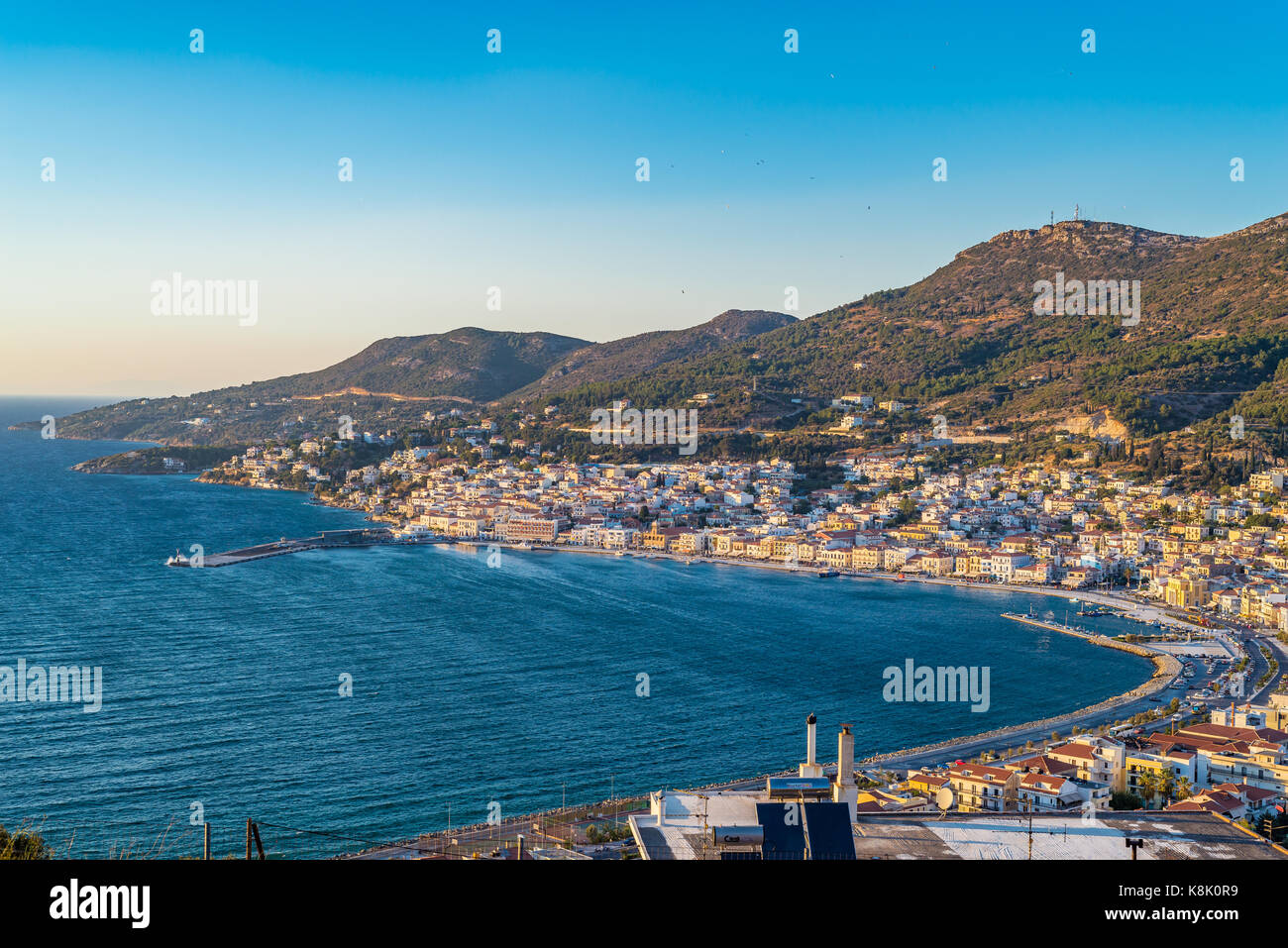 Samos Island Greece, Viiew on City of Samos Stock Photo - Alamy