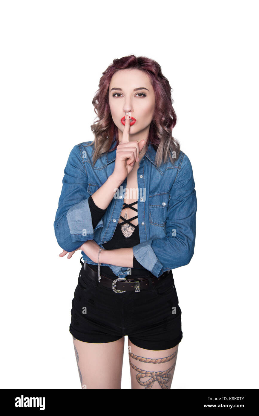 Silence model hi-res stock photography and images - Alamy