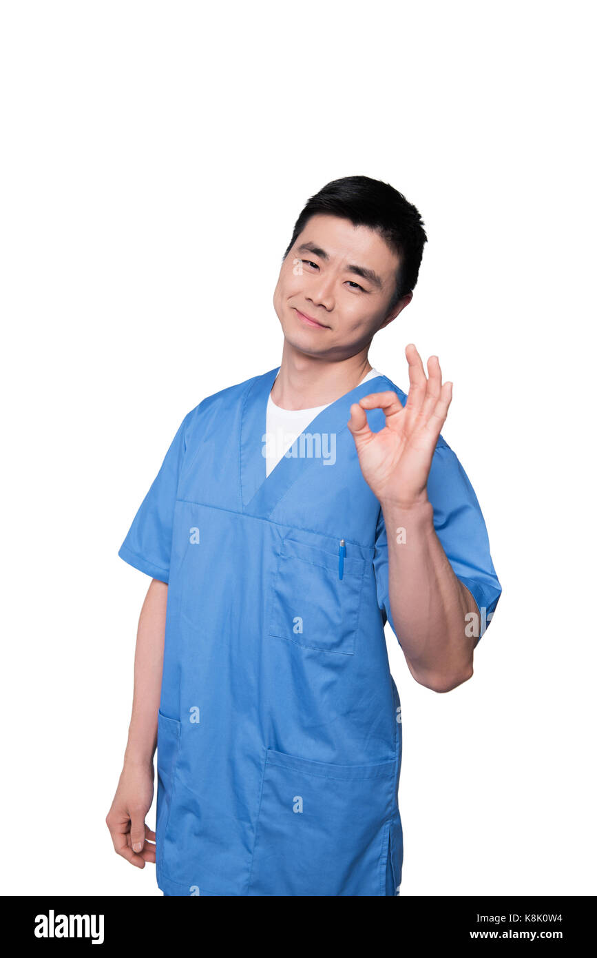 doctor showing okay sign Stock Photo - Alamy