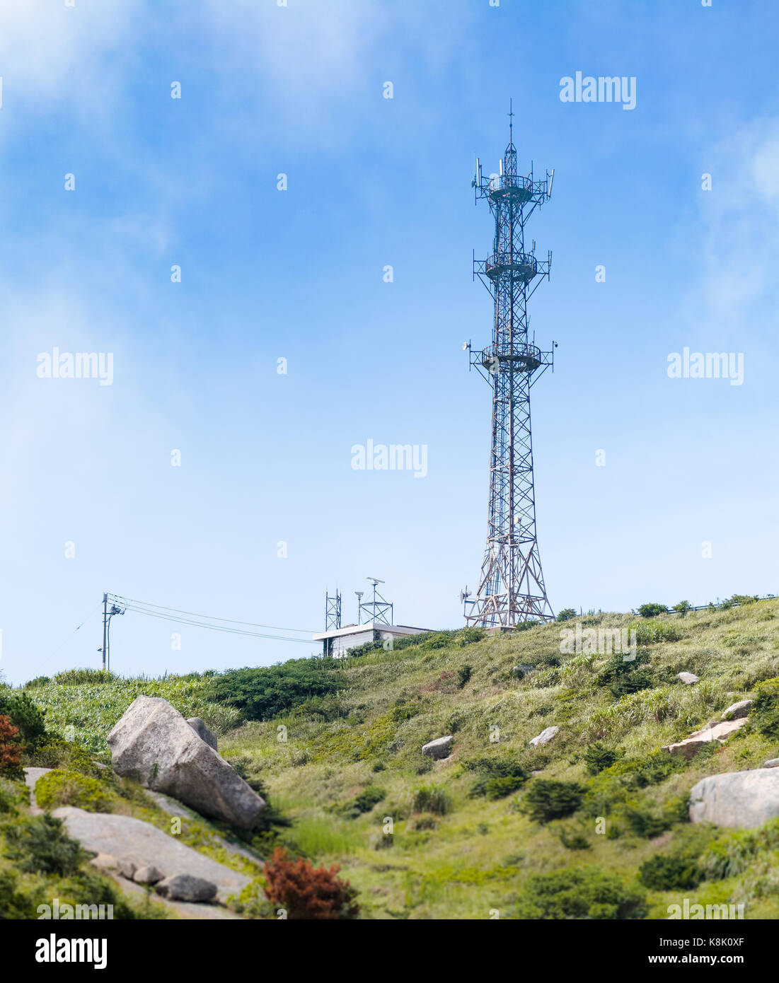Telephone tower on the mountain Stock Photo - Alamy