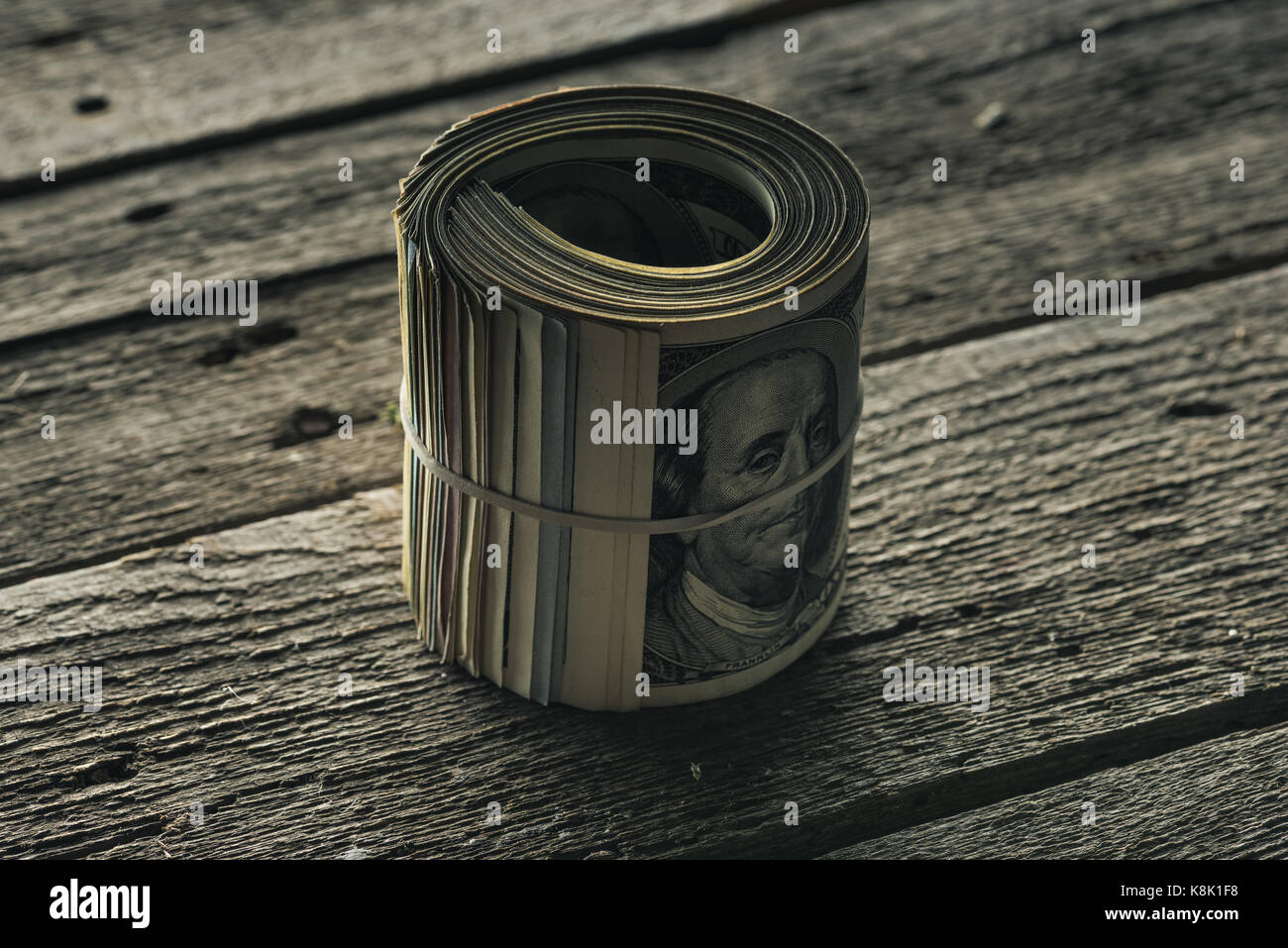 dollar banknotes in roll Stock Photo - Alamy