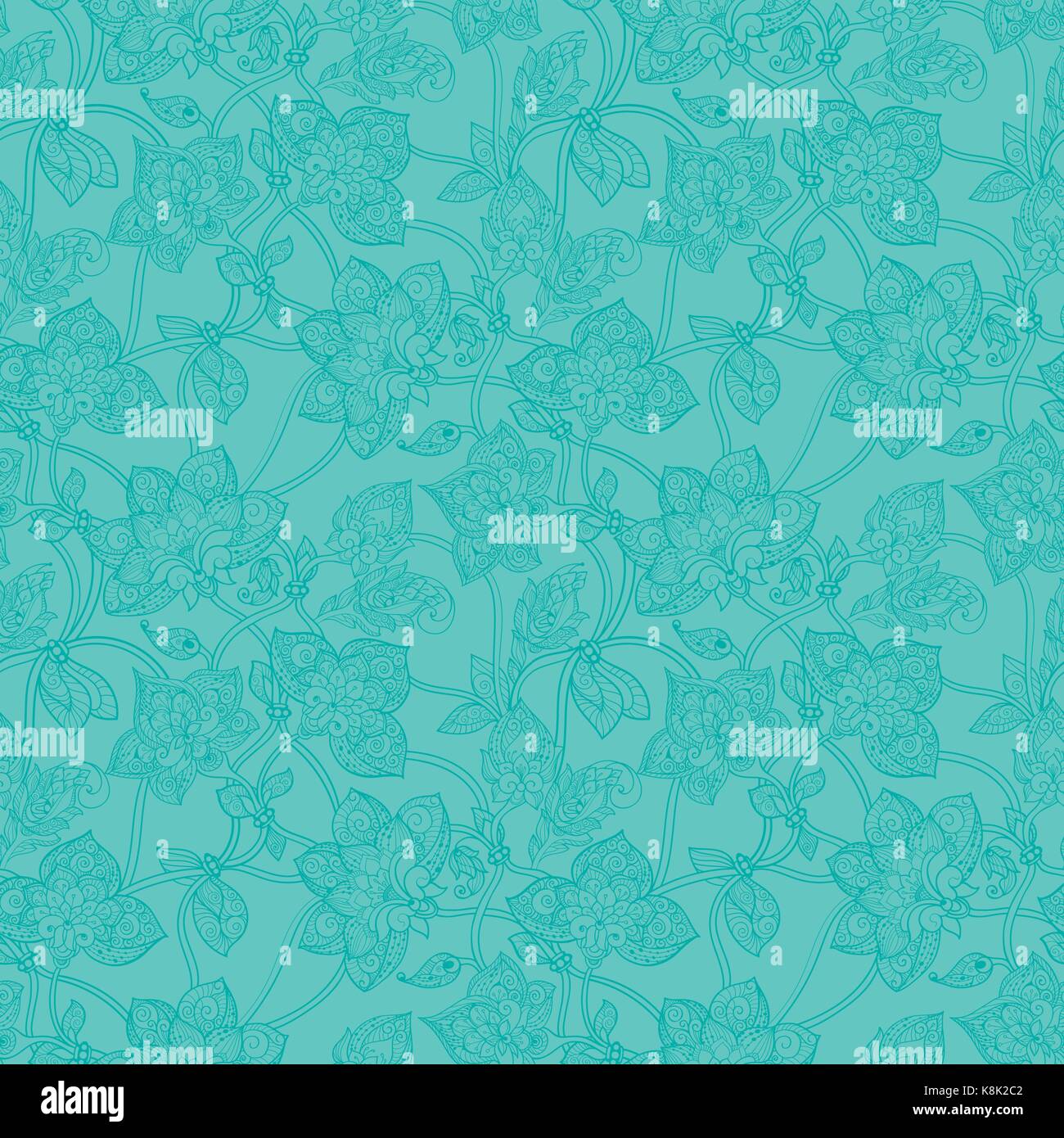 Seamless pattern with flowers in pastel green tones Stock Vector Image ...