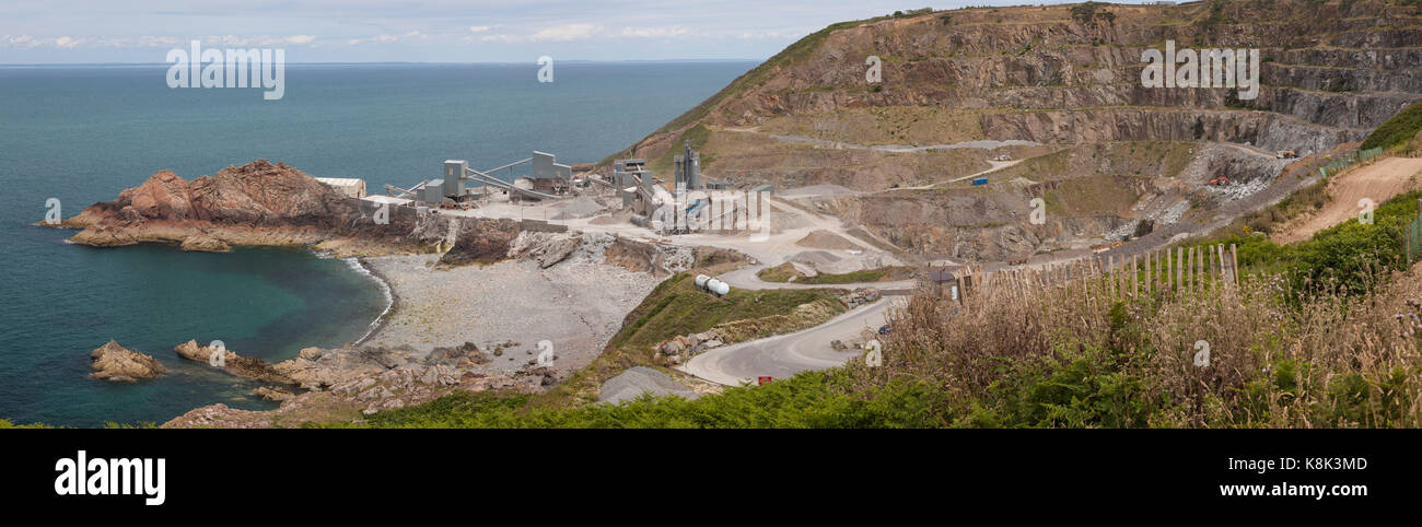 Working Quarry at Ronez Point in Jersey Stock Photo - Alamy