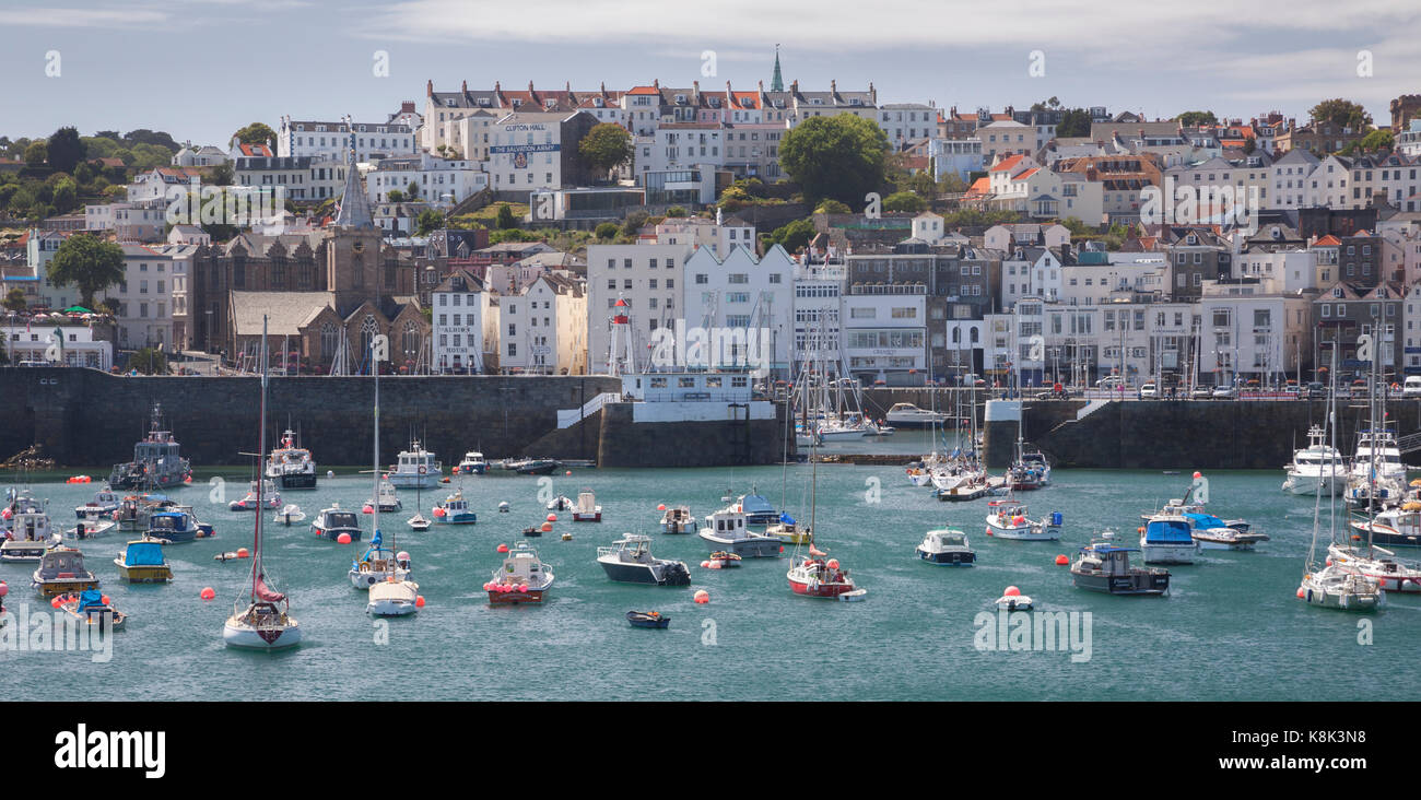 Guernsey Harbour from the sea Stock Photo - Alamy