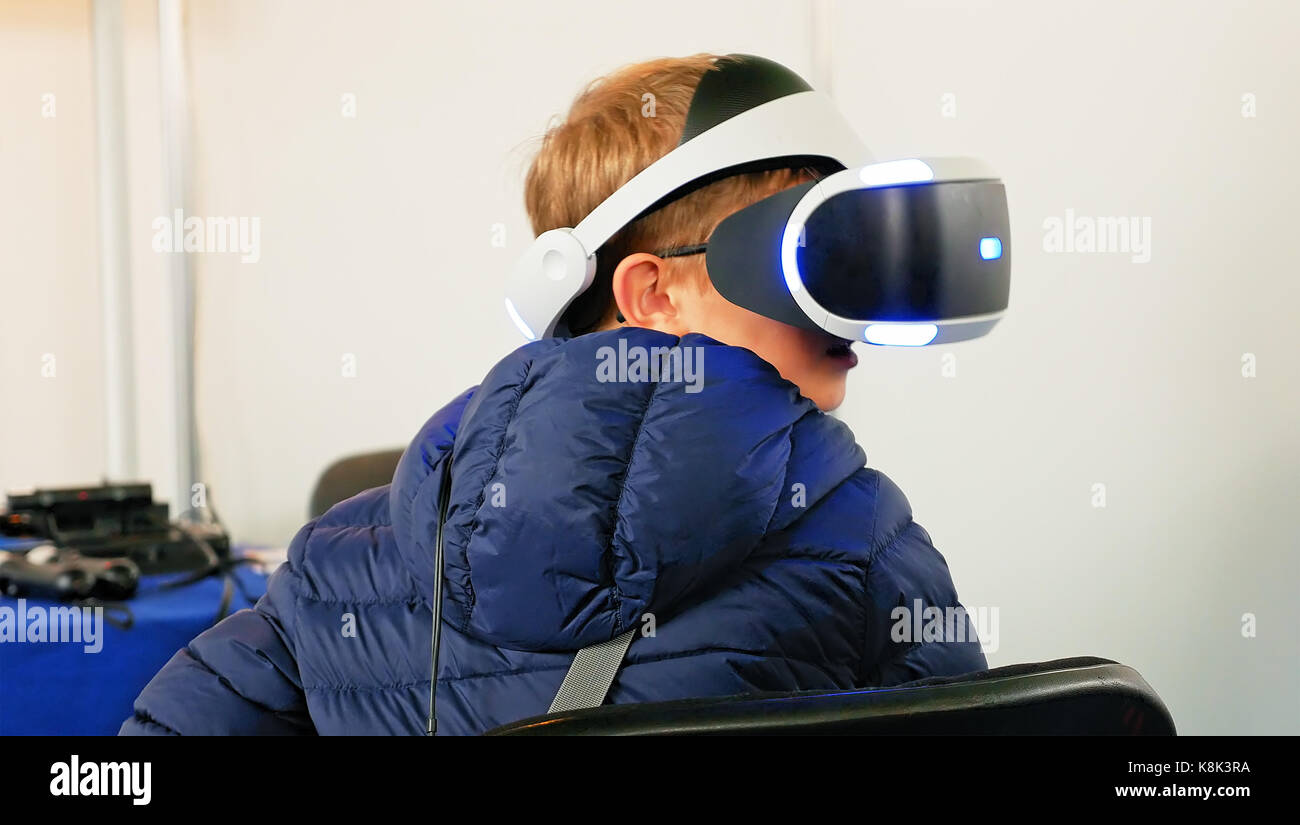 Child playing virtual reality game hi-res stock photography and images ...