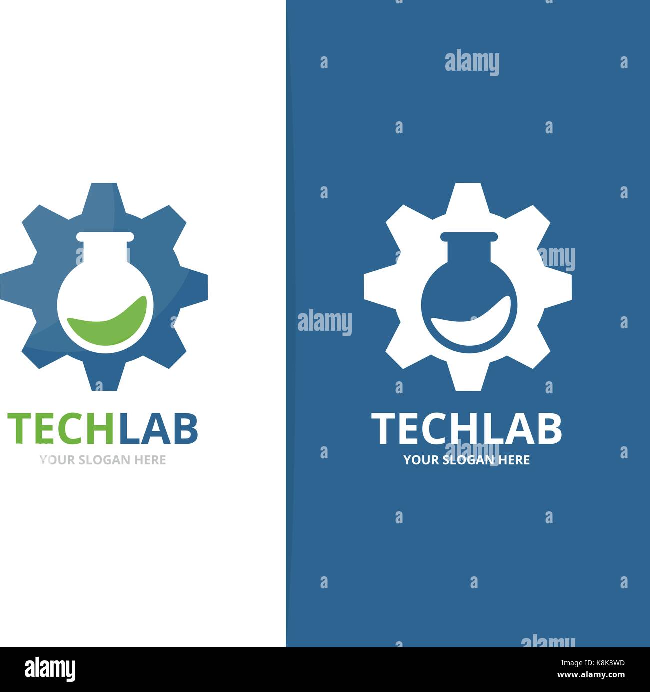 Vector of gear and bulb logo combination. Mechanic and lab symbol or ...