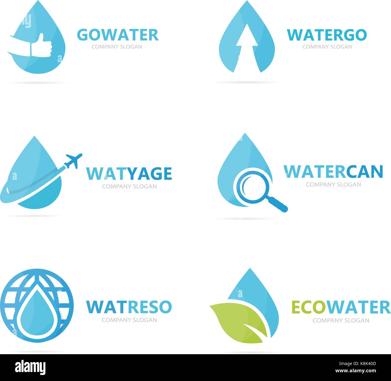 Set of water drop logo combination. Oil and droplet symbol or icon ...