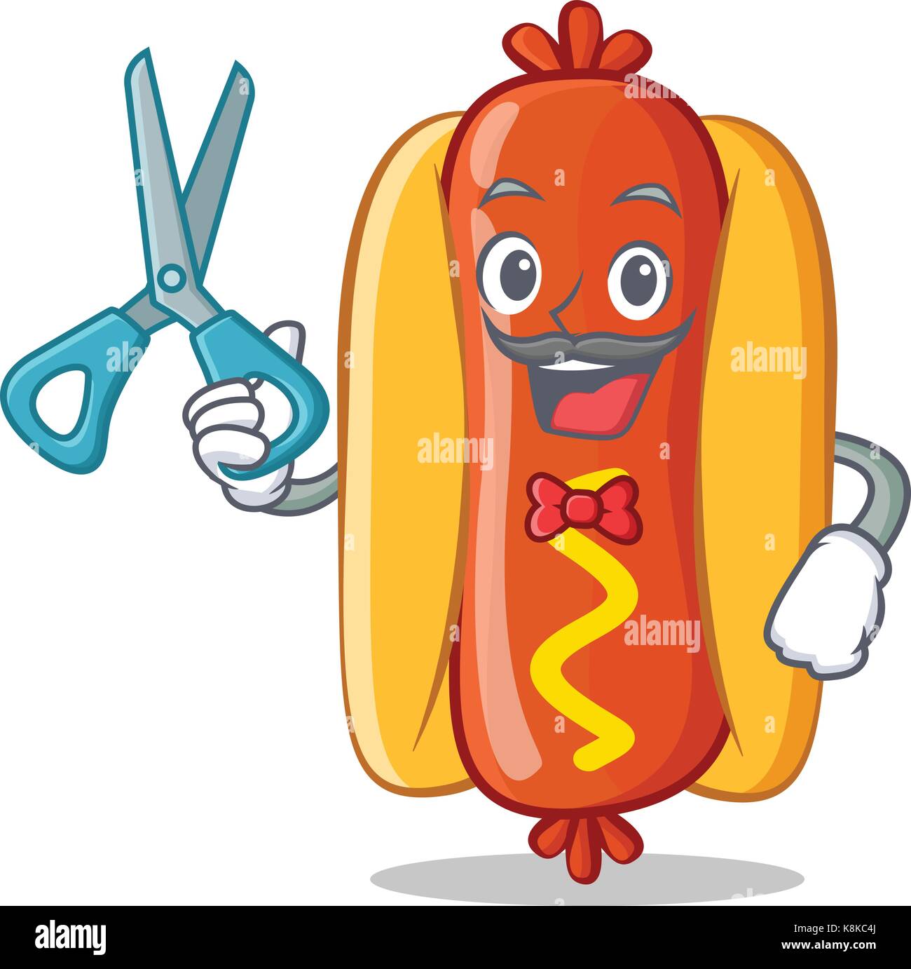 Barber Hot Dog Cartoon Character Stock Vector Image & Art - Alamy