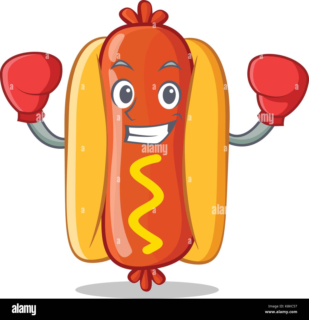 Boxing Hot Dog Cartoon Character Stock Vector Image & Art - Alamy