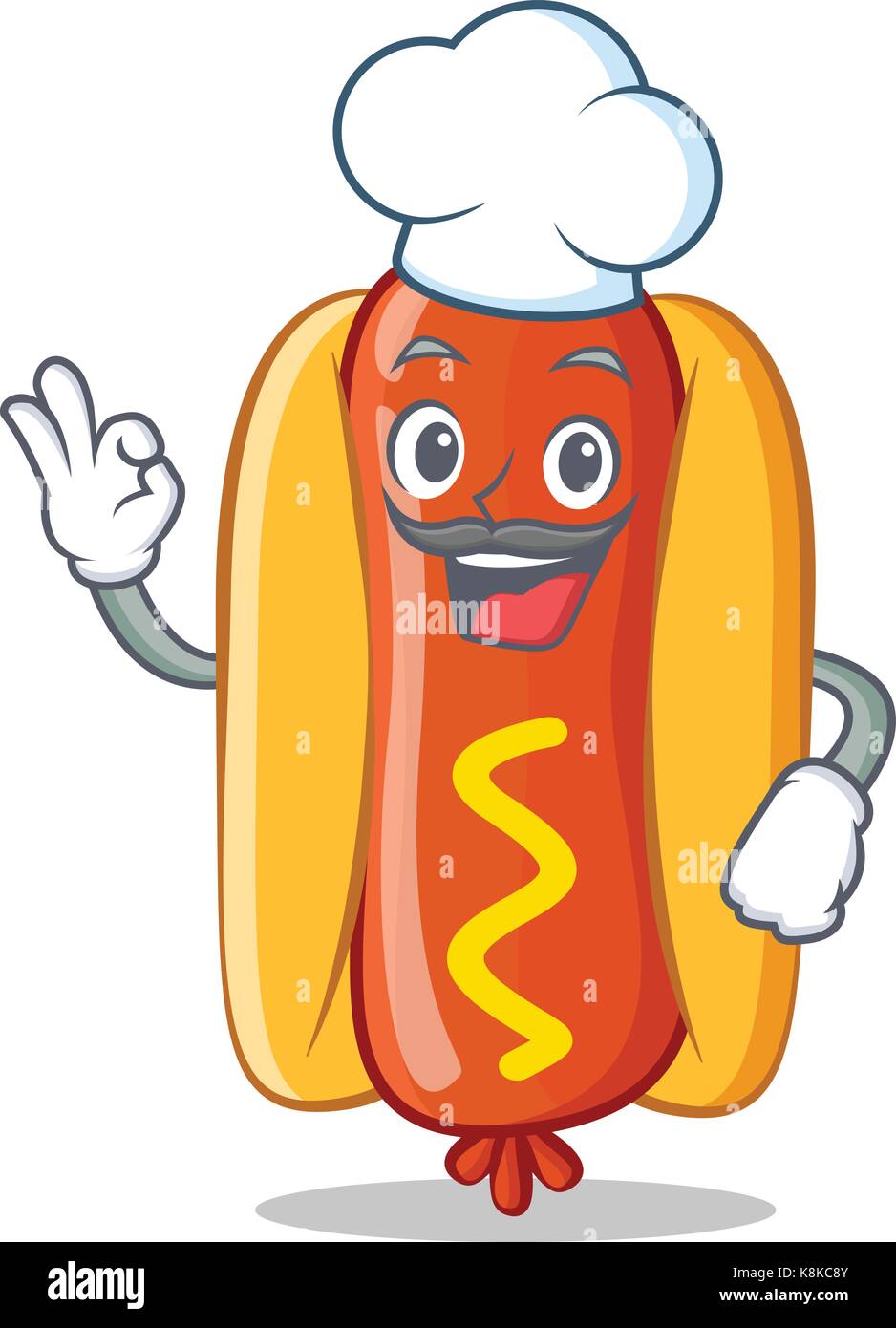Chef Hot Dog Cartoon Character Stock Vector Image & Art - Alamy