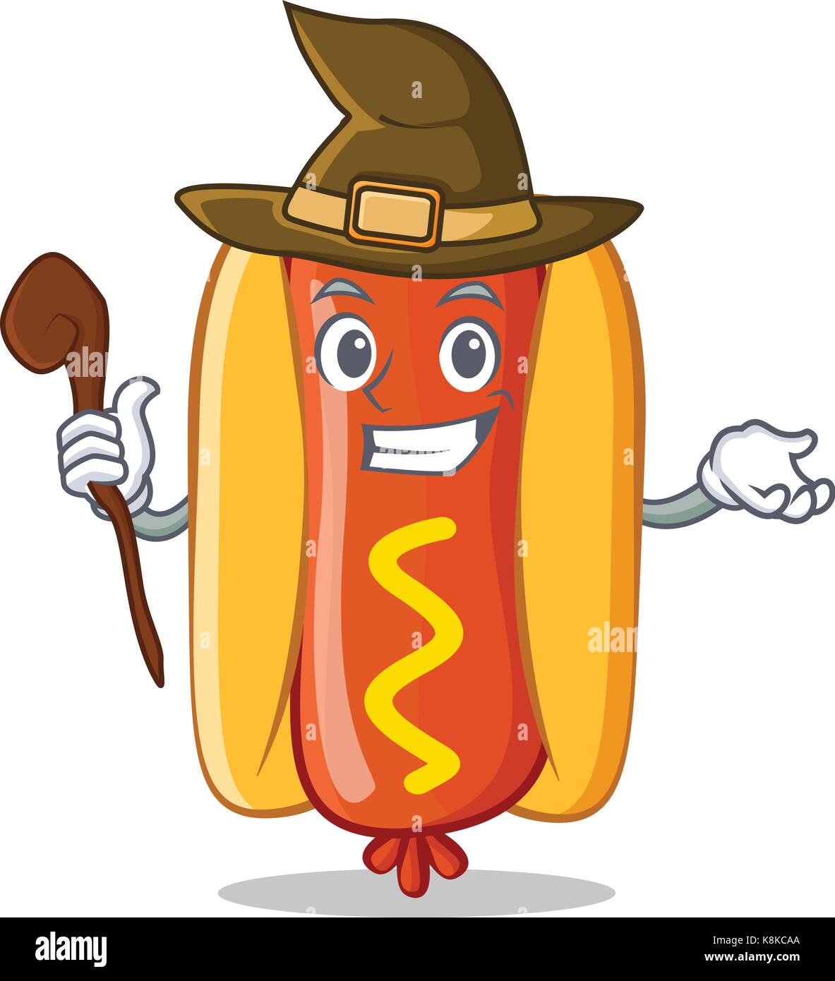 Witch Hot Dog Cartoon Character Stock Vector Image & Art - Alamy