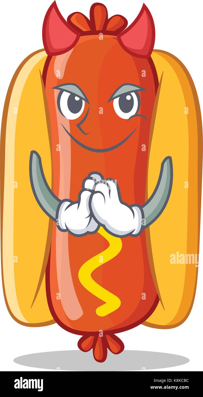 Devil Hot Dog Cartoon Character Stock Vector Image & Art - Alamy