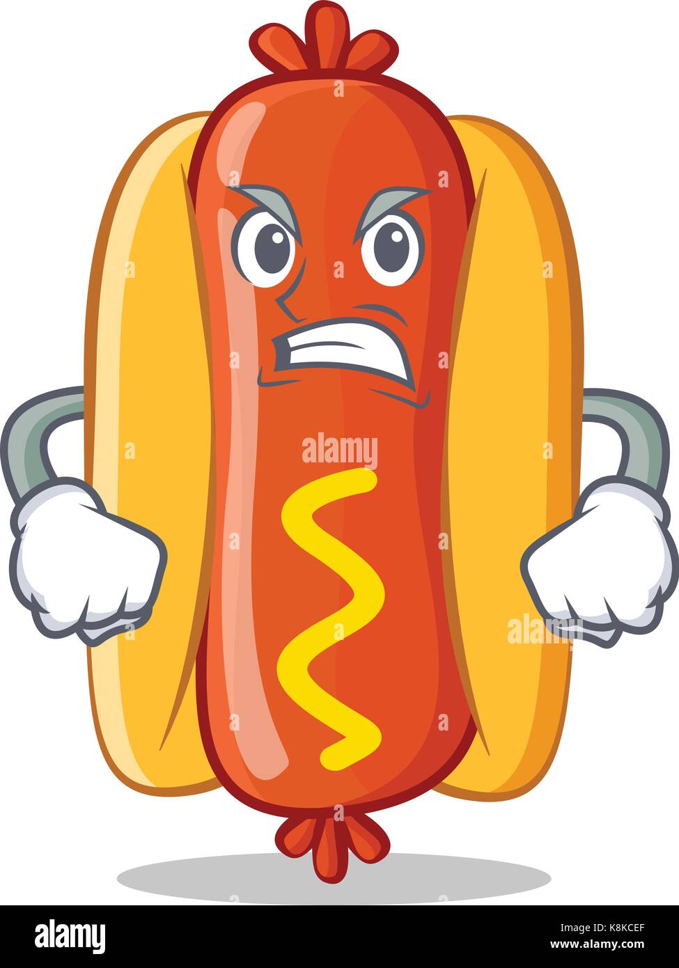 Angry Hot Dog Cartoon Character Stock Vector Image & Art - Alamy