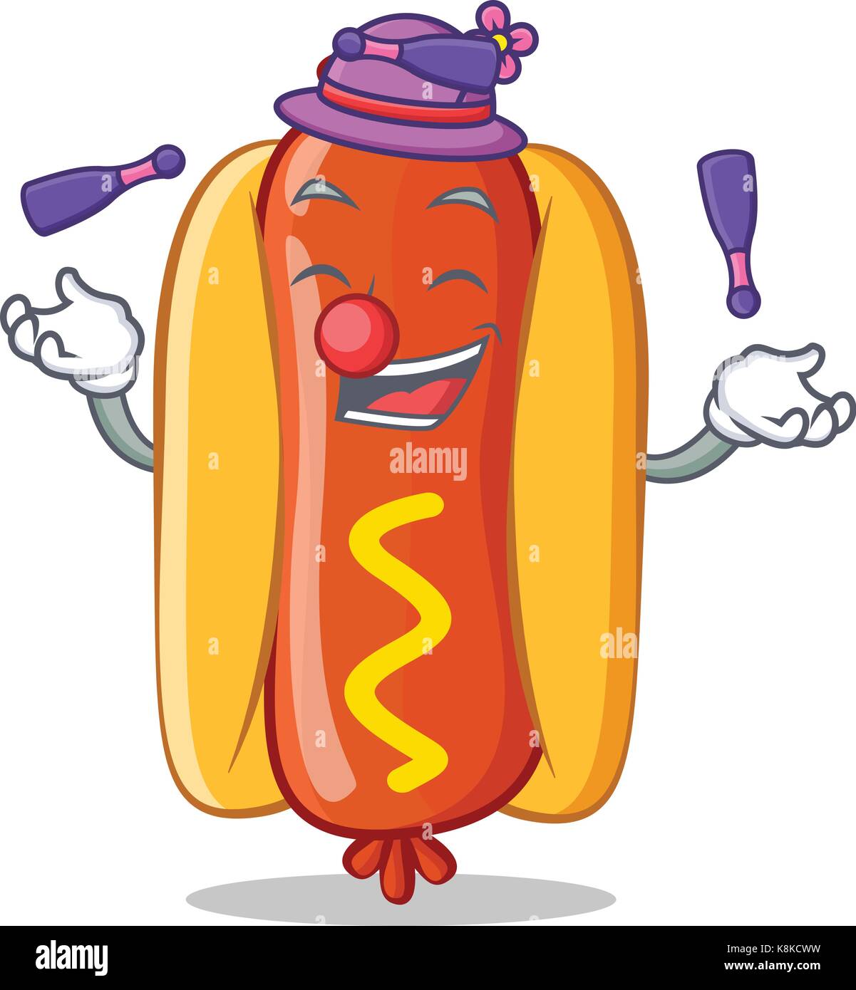 Juggling Hot Dog Cartoon Character Stock Vector Image & Art - Alamy