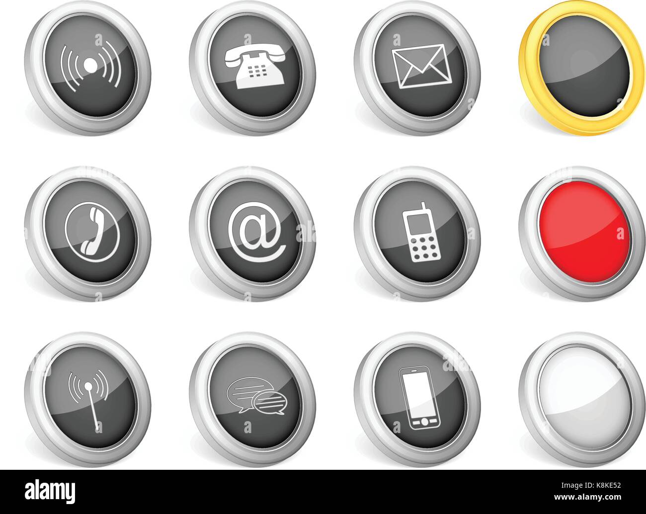 3d icons communication on white background. Vector illustration Stock ...