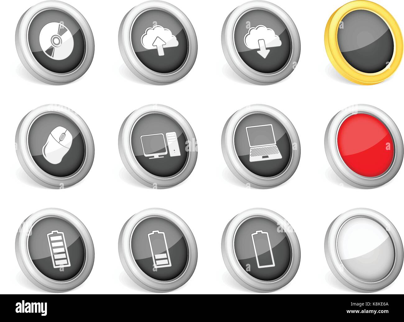 3d icons computer on white background. Vector illustration Stock Vector ...