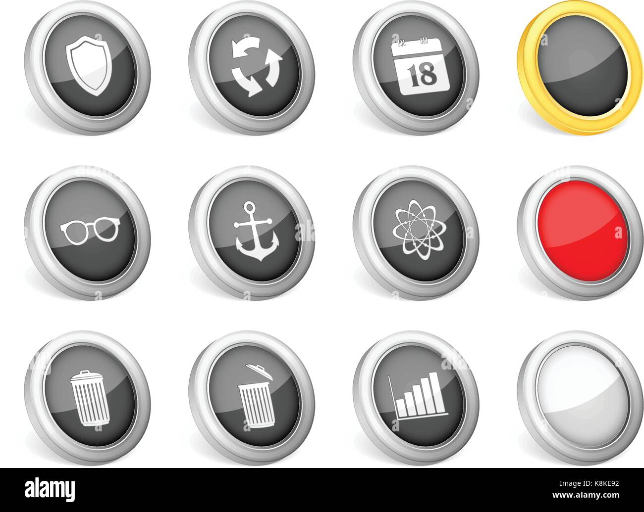 3d icons set 3 on white background. Vector illustration Stock Vector ...