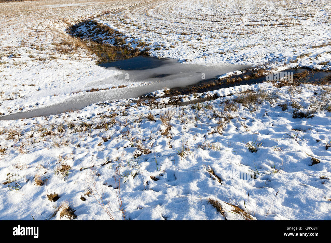 snow lying in snowdrifts after the last snowfall. Photo in the winter ...