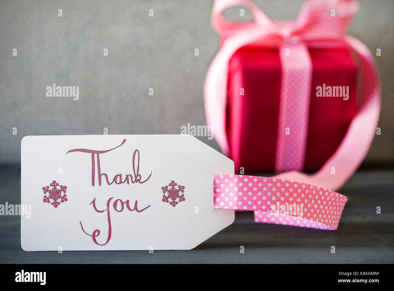 Pink Gift, Calligraphy, Thank You Stock Photo - Alamy