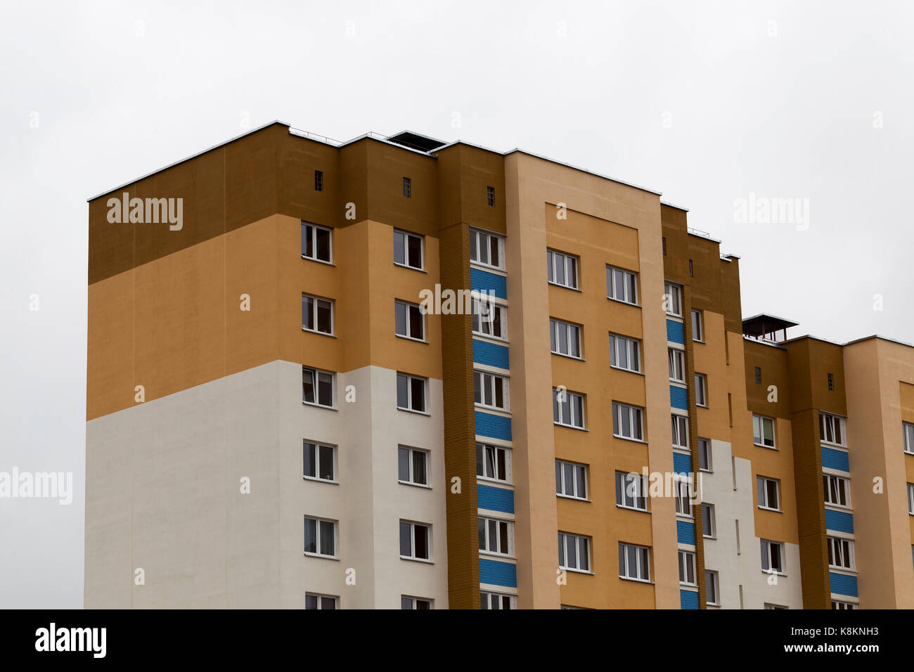 part of the outer wall of the new panel apartment house. Photographed ...