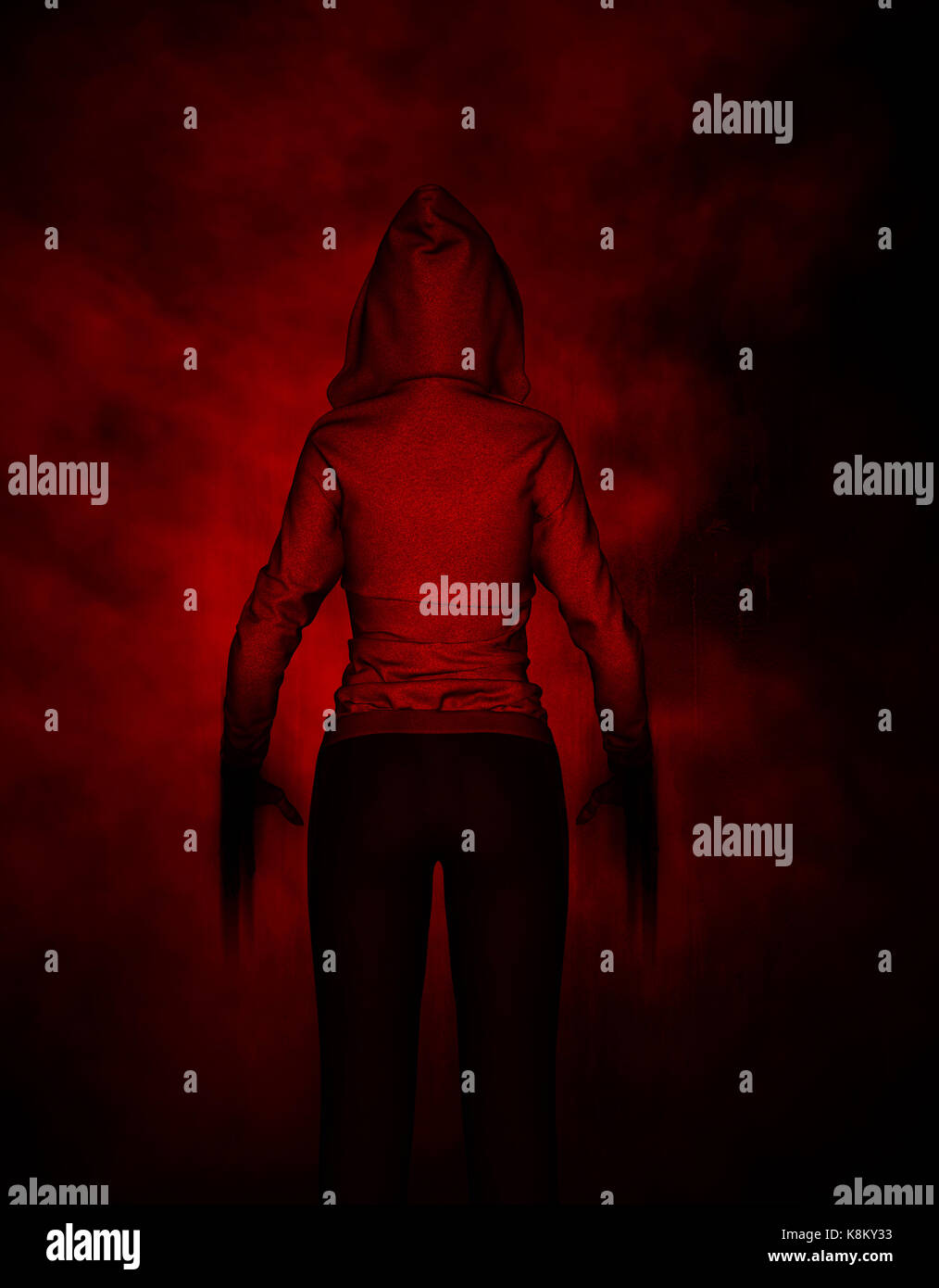 3d illustration of Evil in darkness,Horror background,mixed media Stock ...