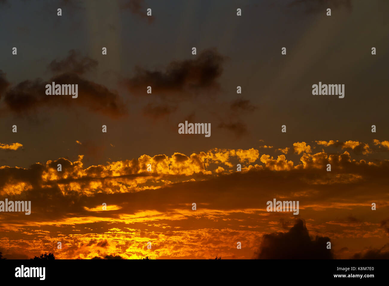 Fiery orange sunset sky. Beautiful sky. sunset Stock Photo - Alamy