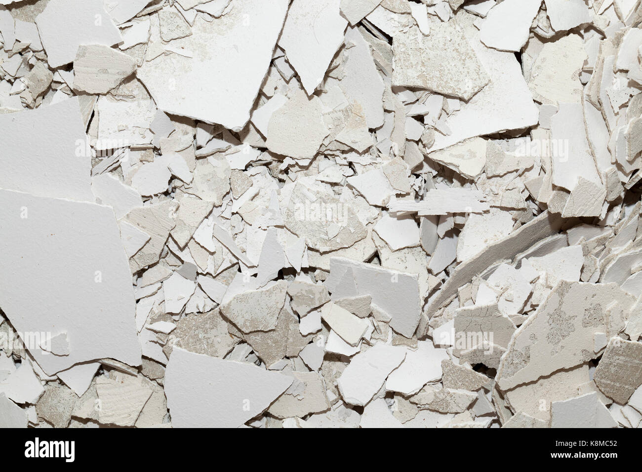 plaster and other debris left after repair work. close-up Stock Photo ...