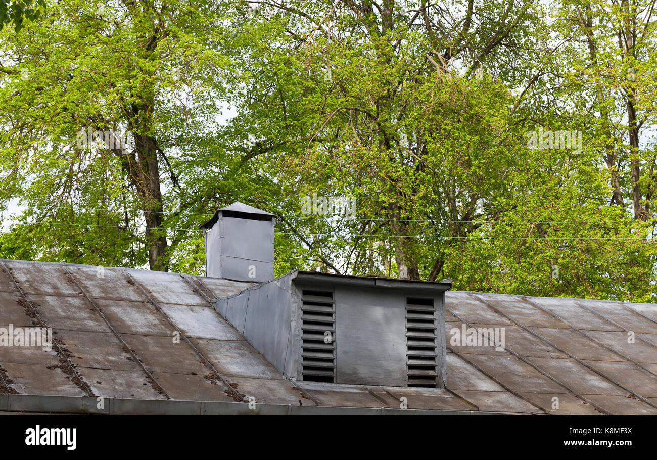 Home vent window on the top of roof. close up Stock Photo - Alamy
