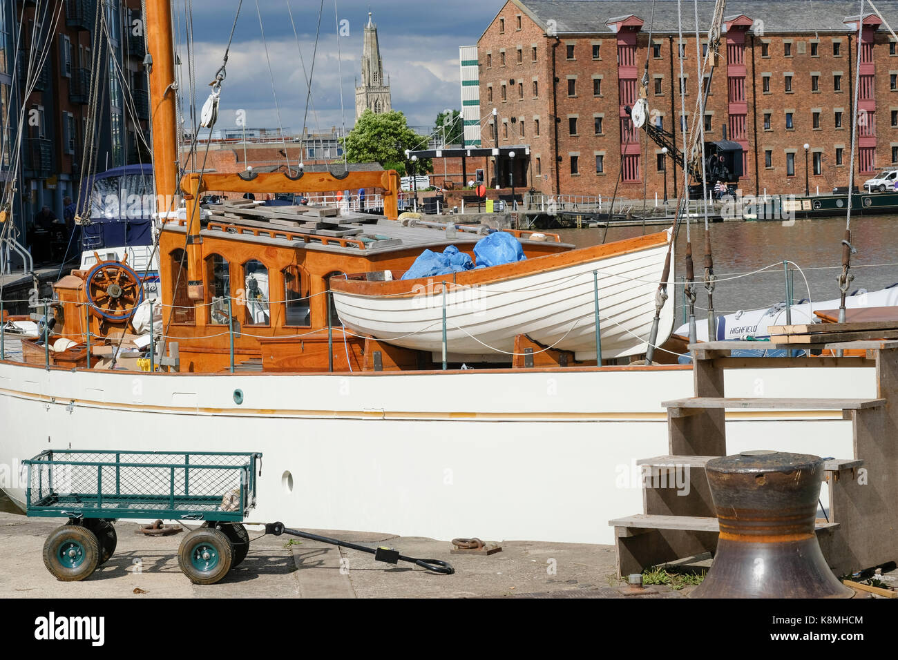 "Halcyon" undergoing repairs and restoration at Neilsen's boatyard in ...