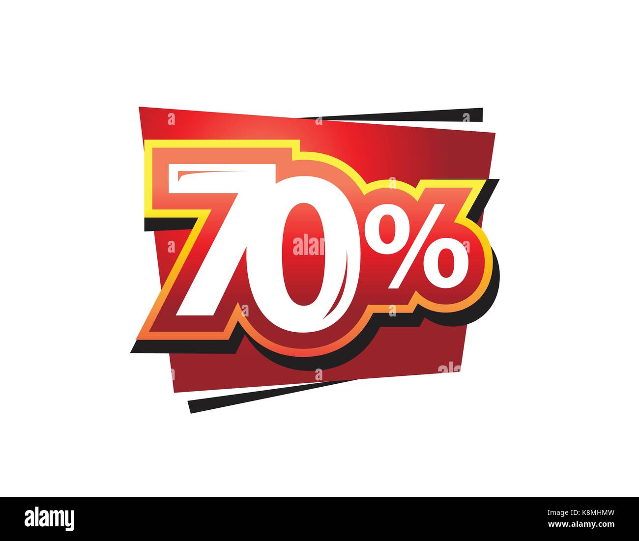 elegant seventy percent within a modern shape, illustration design ...