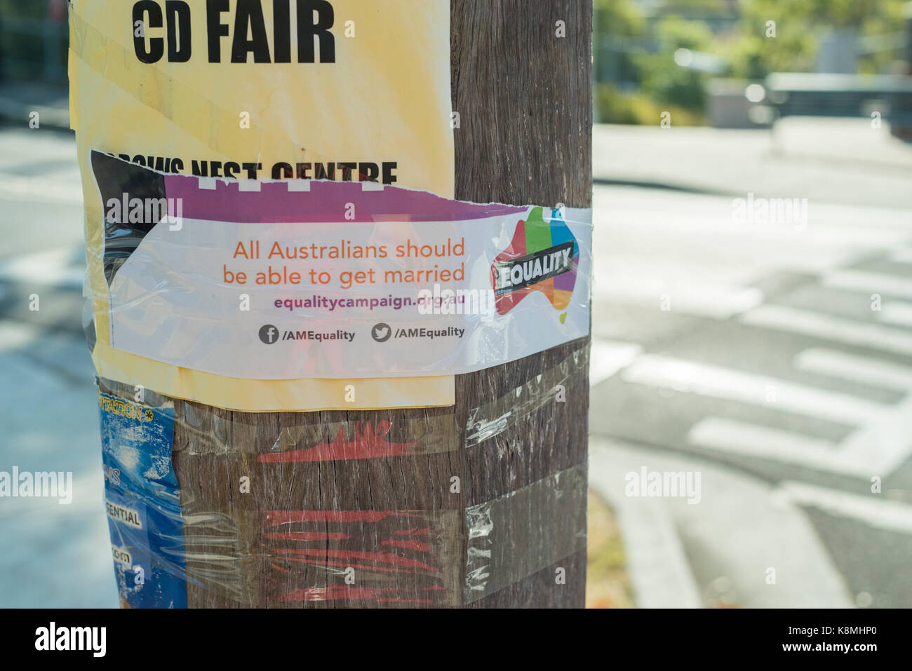Poster promoting the yes vote for marriage equality in Australia on ...