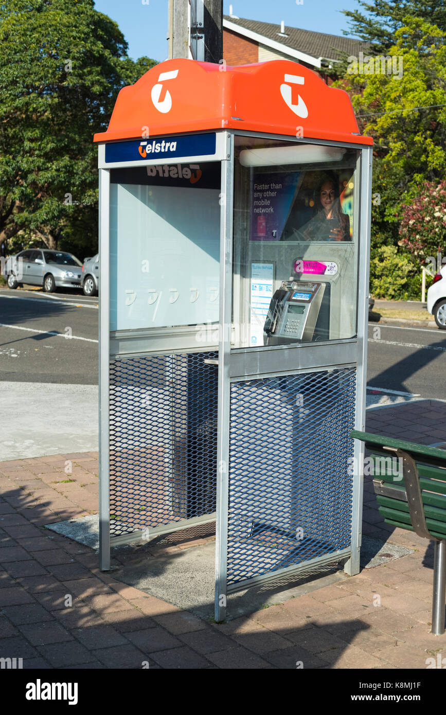 Telstra Telephone Box Wollstonecraft Sydney NSW Australia Stock telstra-telephone-box-wollstonecraft-sydney-nsw-australia-stock