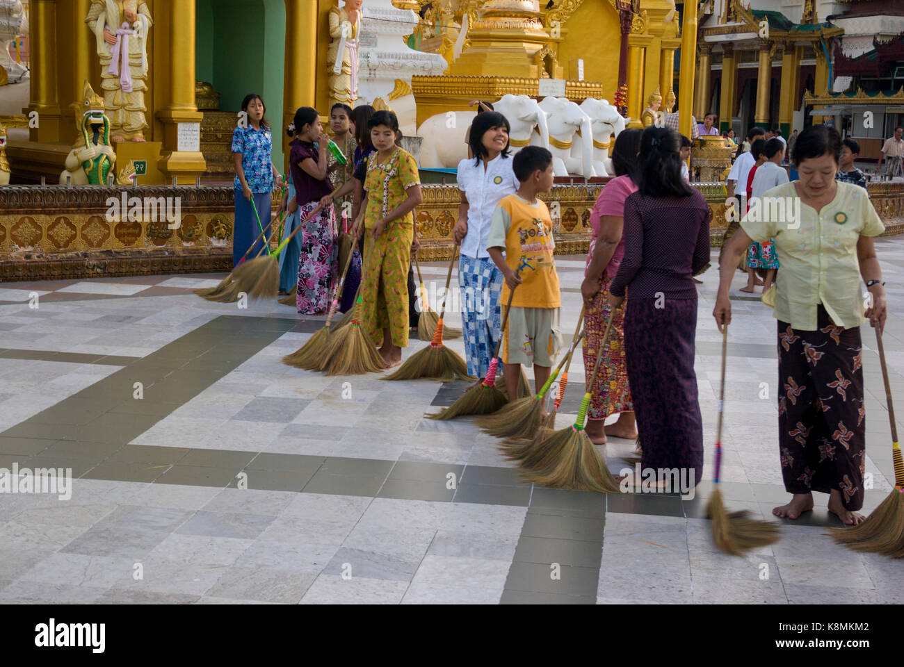 Shwedagon cleaning myanmar hi-res stock photography and images - Alamy