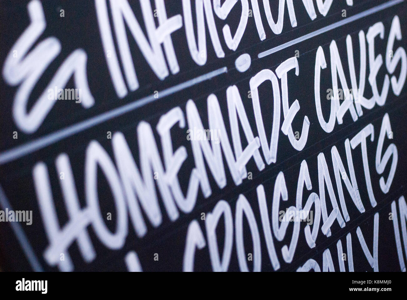 Homemade cakes & croissants sign, Jesmond Stock Photo - Alamy