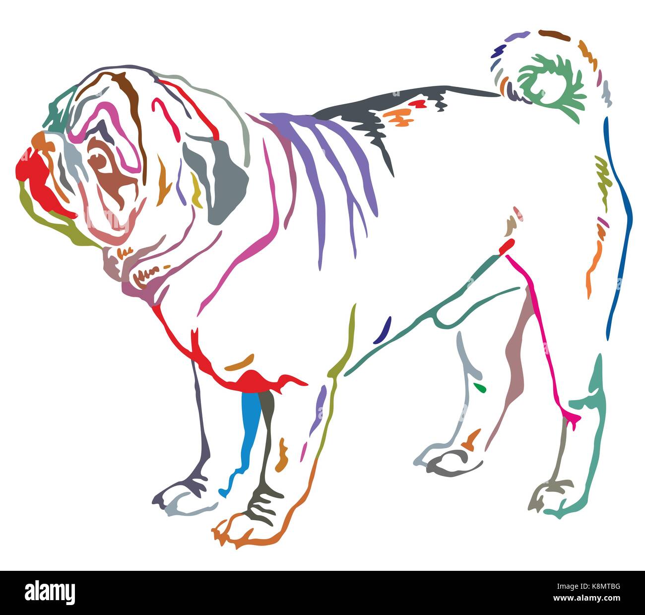 Small dog standing on Stock Vector Images - Alamy