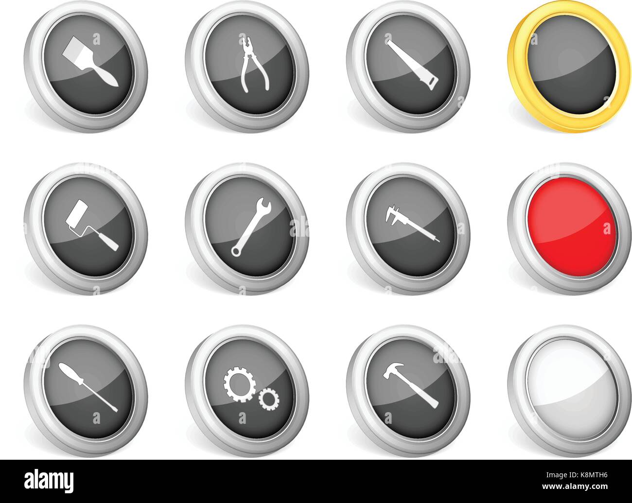 3d icons tools on white background. Vector illustration Stock Vector ...