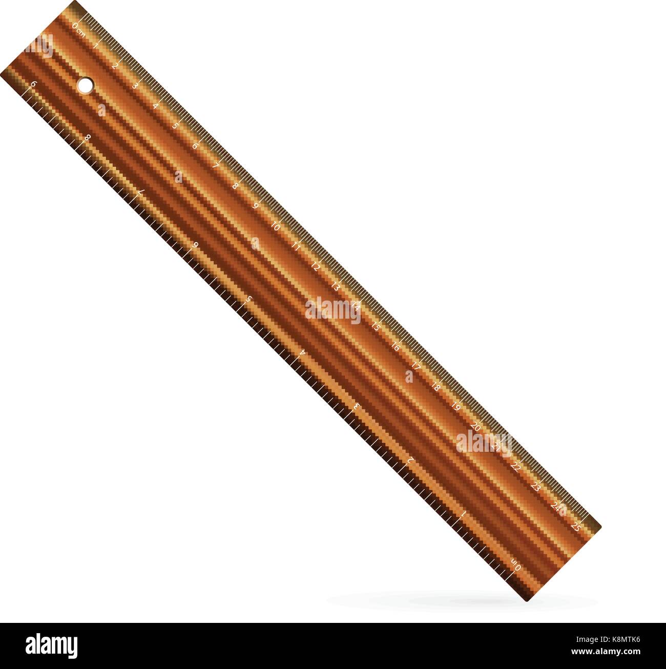 Wooden ruler on a white background. Vector illustration Stock Vector ...