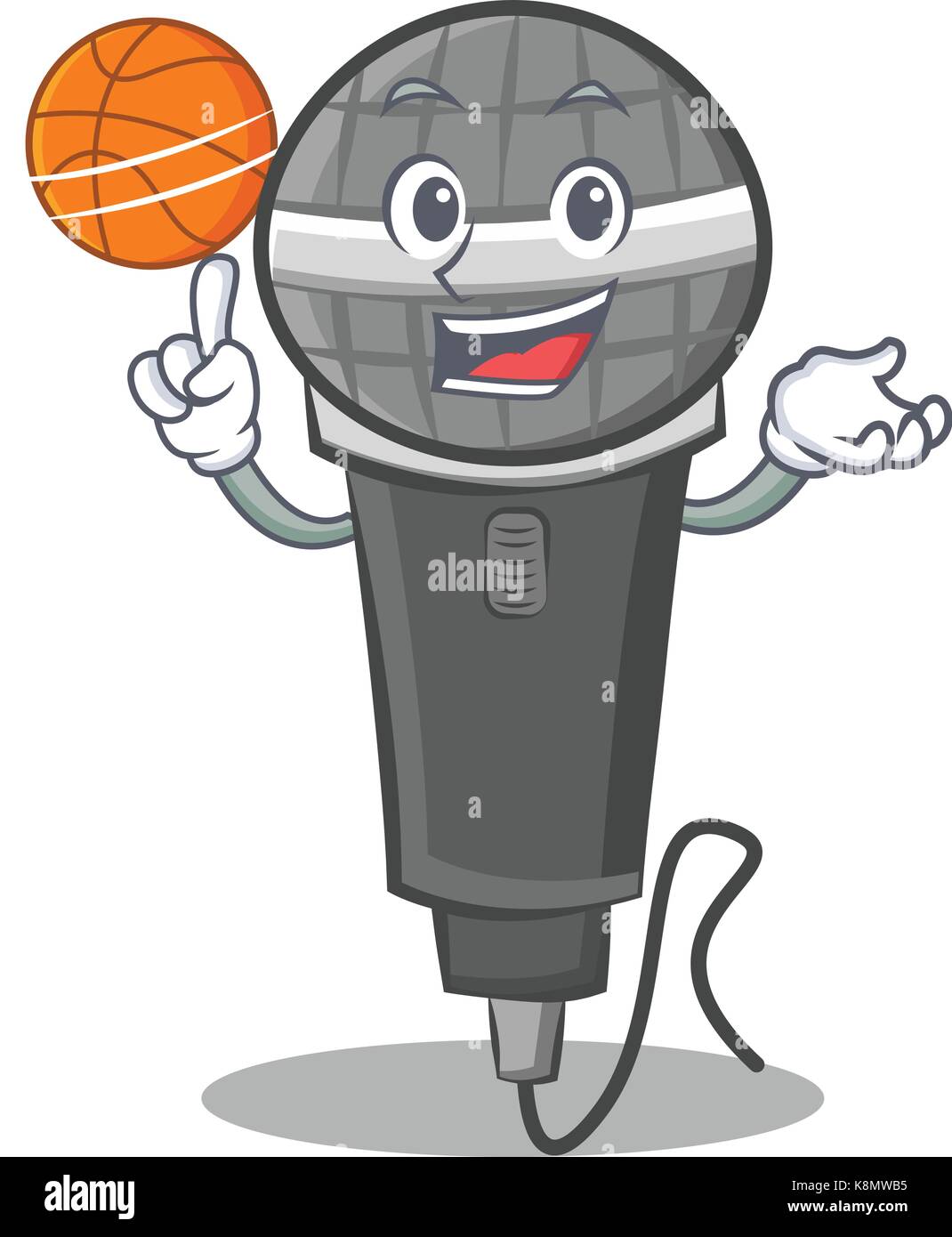 Playing basketball microphone cartoon character design Stock Vector ...
