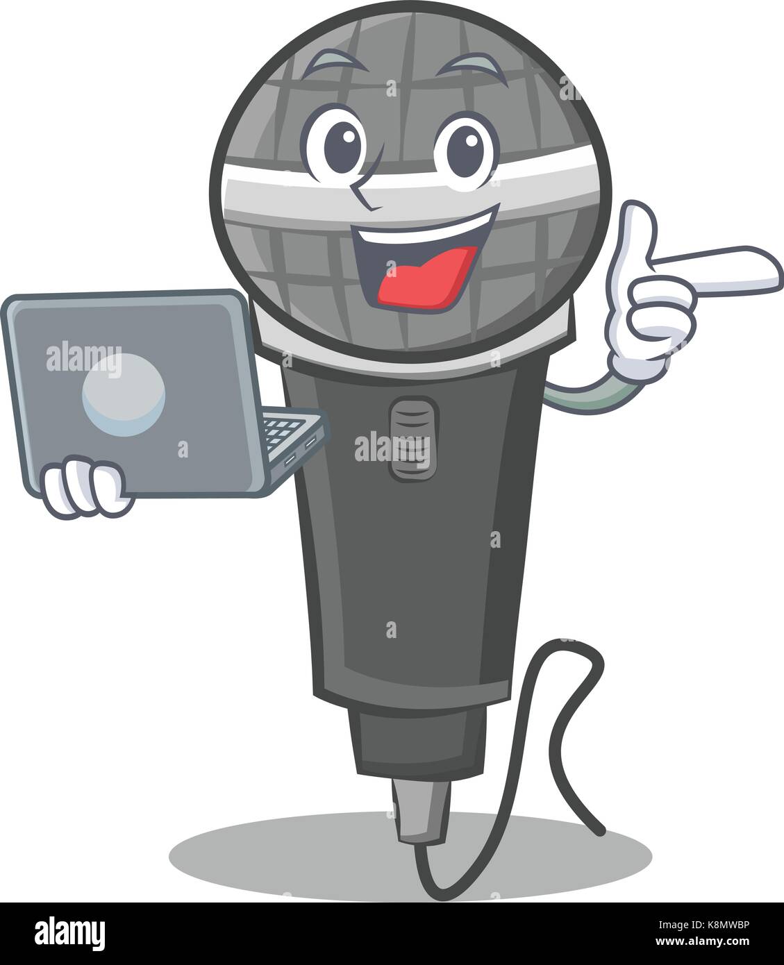 With laptop microphone cartoon character design Stock Vector Image ...