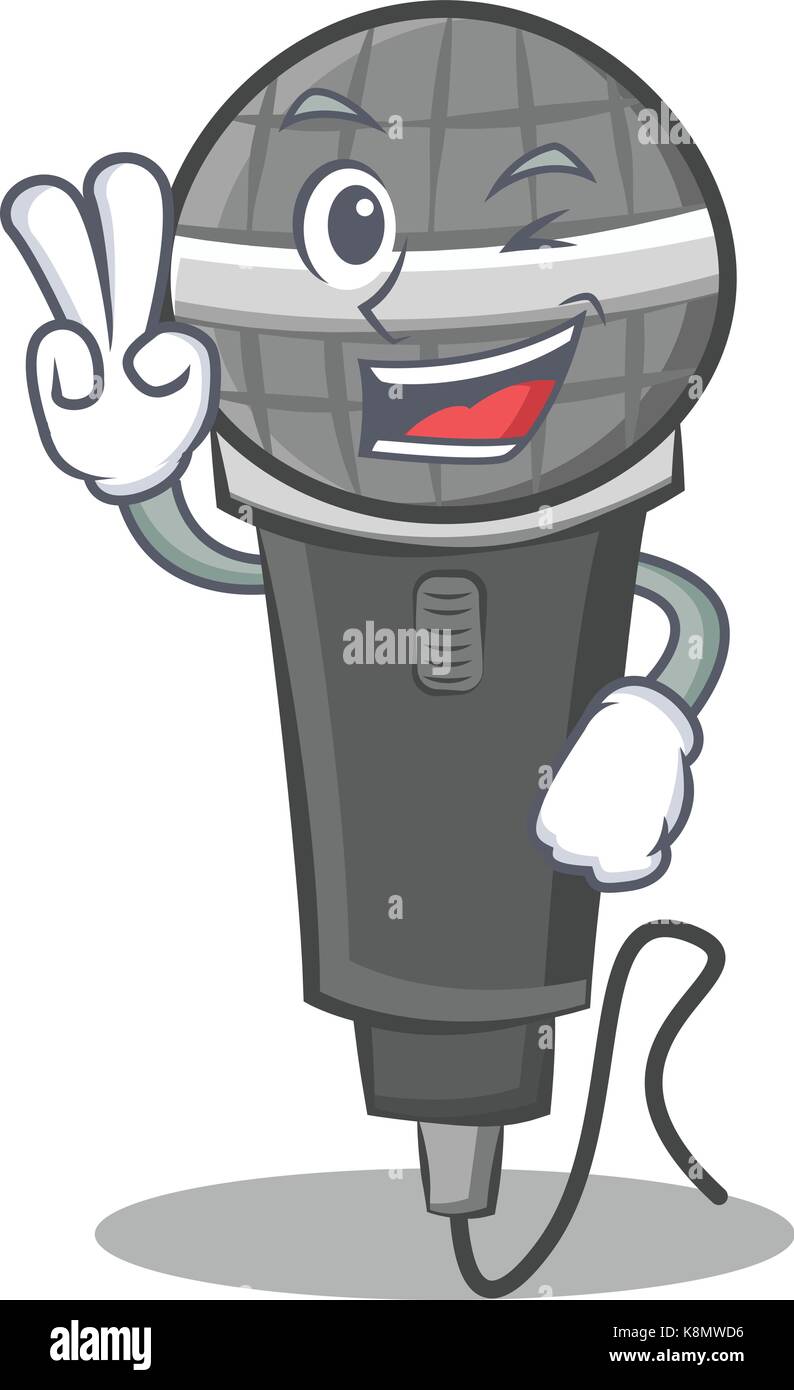 Two finger microphone cartoon character design Stock Vector Image & Art ...