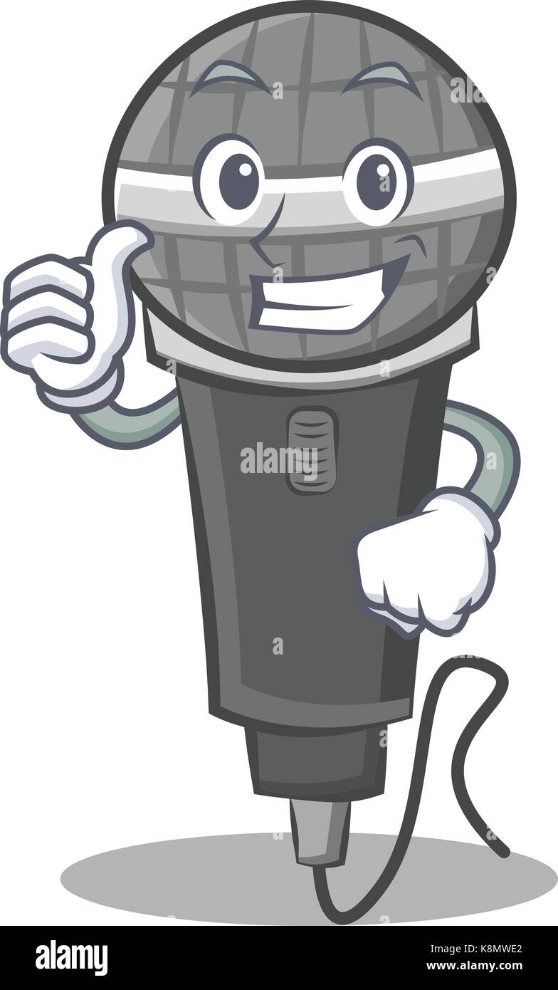 Thumbs up microphone cartoon character design Stock Vector Image & Art ...